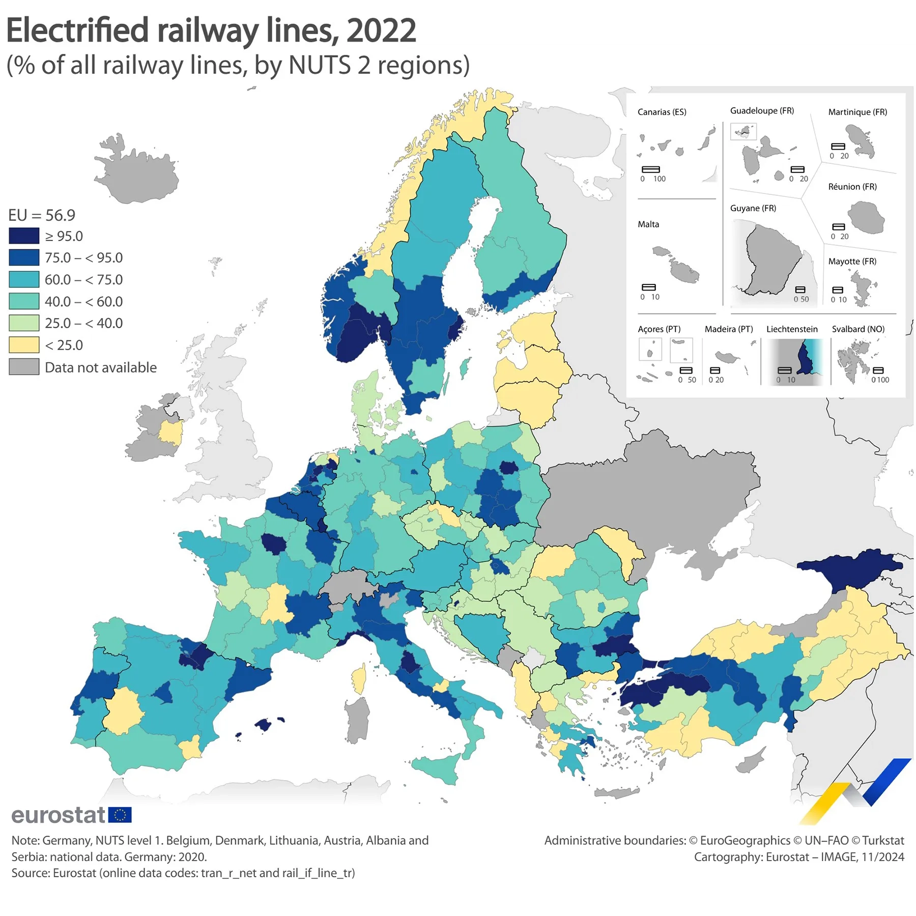 Mapping Electrification on EU Railway Lines - Voronoi